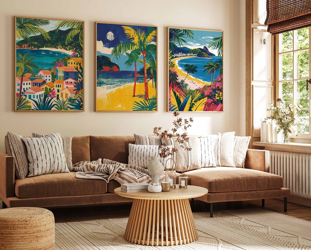 Set of 3 Brazil Poster Set, Brazil Travel Prints, Brazilian Travel Gift ...
