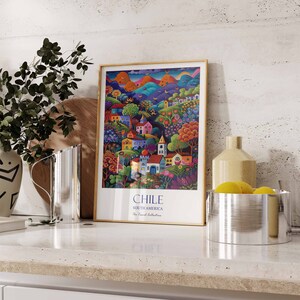 Chile Poster, Chile Travel Print, South American Travel Art, Tropical ...