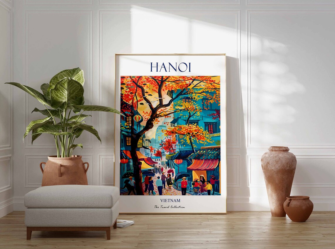 Hanoi Poster, Vietnam Poster, Southeast Asia Poster, Asian Poster ...