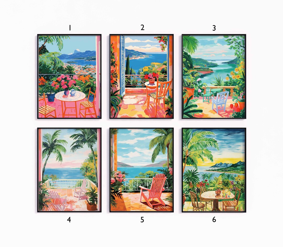 Caribbean Poster Sets, Tropical Travel Prints, Floral Art, Jamaican ...