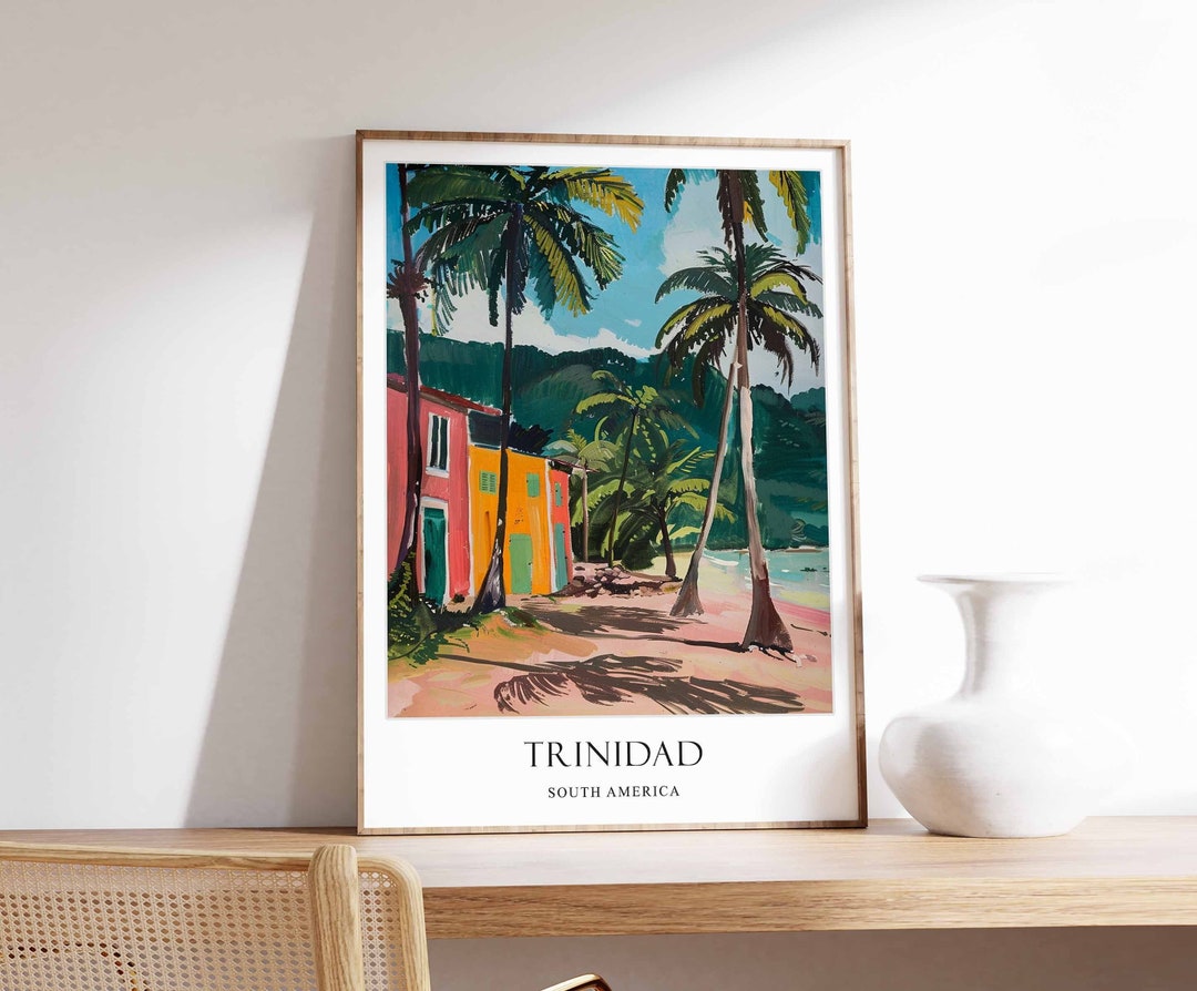 Trinidad Poster, Tropical Island Decor, Maracas Bay Artwork, Trinidad ...
