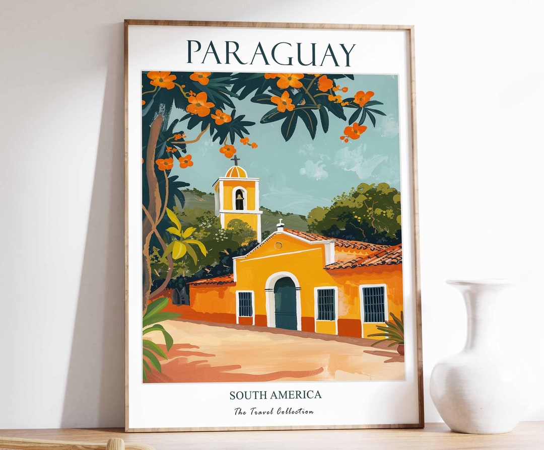 Paraguay Travel Poster, Paraguay Print, South America Travel Art, South ...