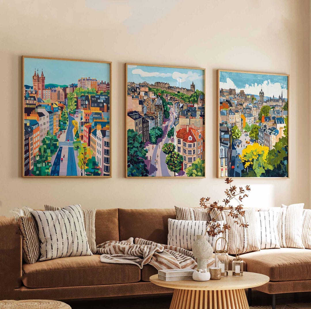 Set of 3 Edinburgh Posters, Edinburgh Prints, Travel Wall Art Set ...
