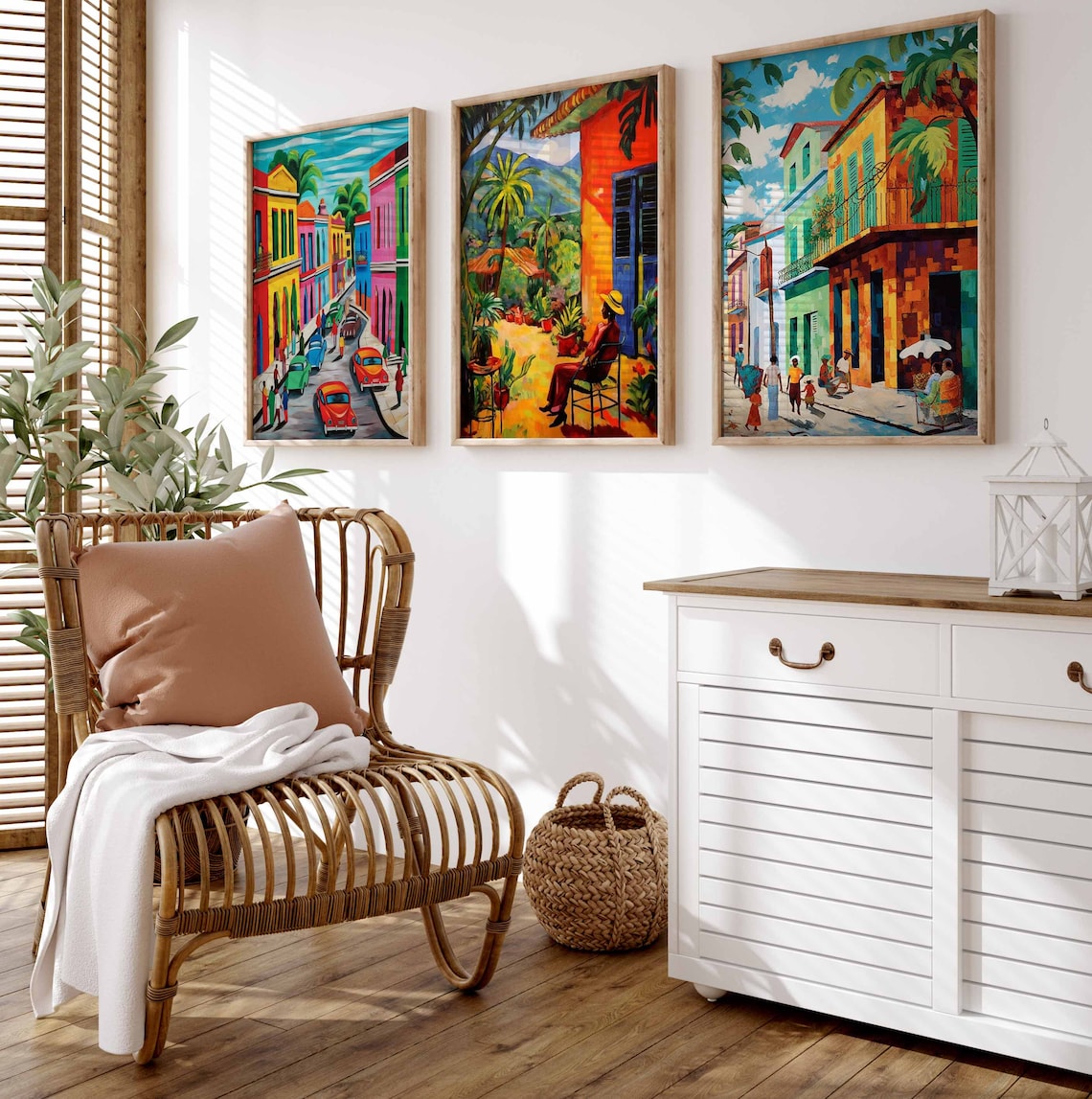 Set of 3 Cuba Travel Posters, Vintage Cuba Art, Havana Print, Caribbean ...