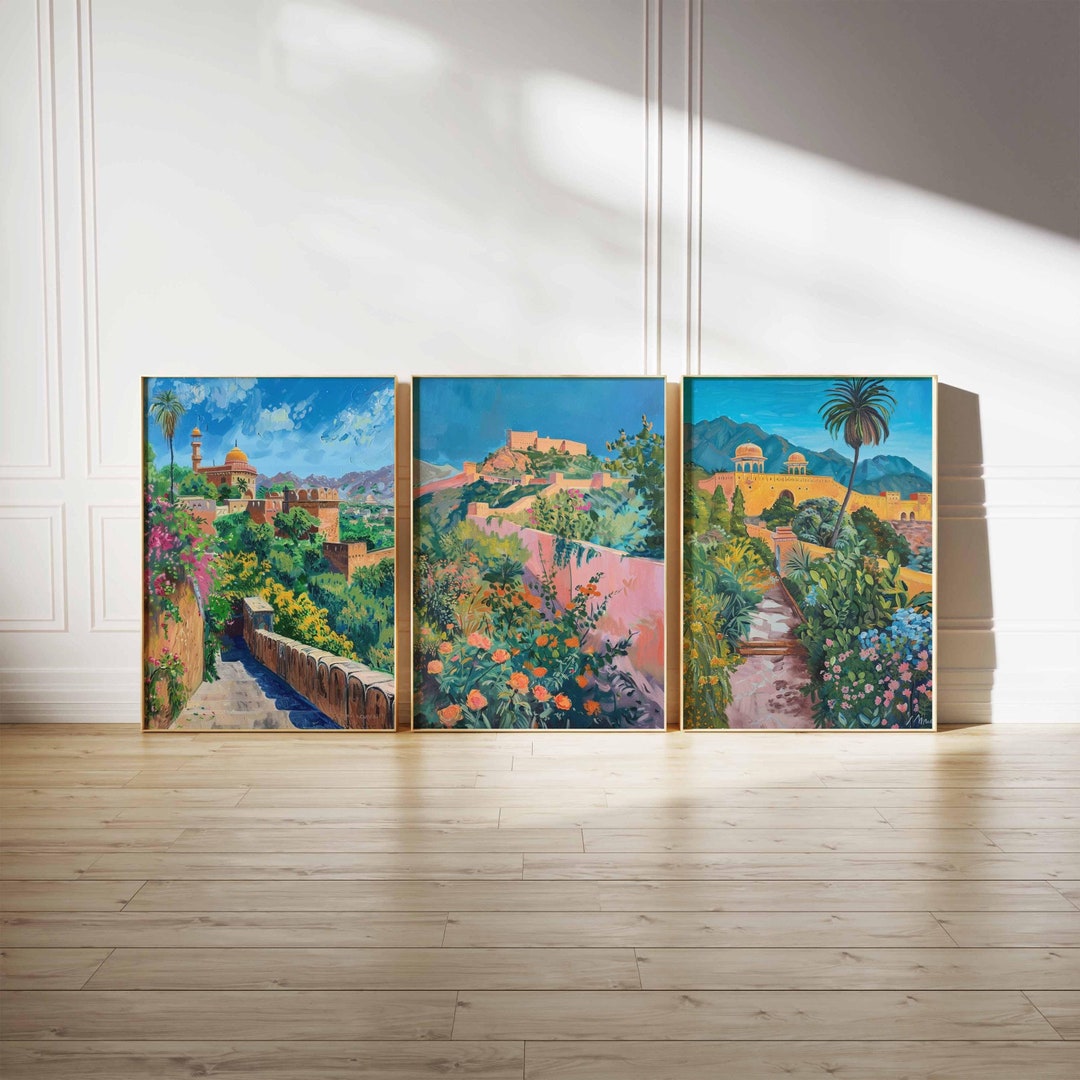 Set of 3 Attock Fort Poster, Pakistan Poster, History Poster, Mughal ...