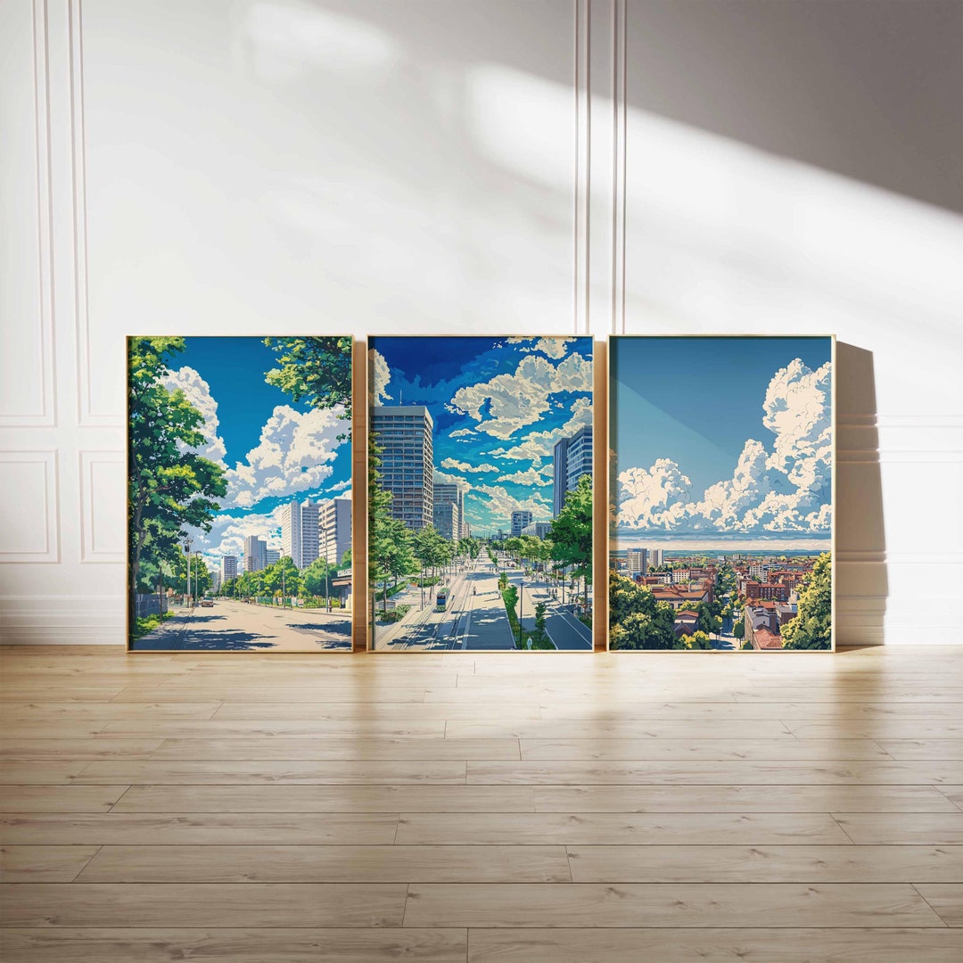 Set of 3 Milton Keynes Poster, UK Poster, British Decor, Contemporary ...