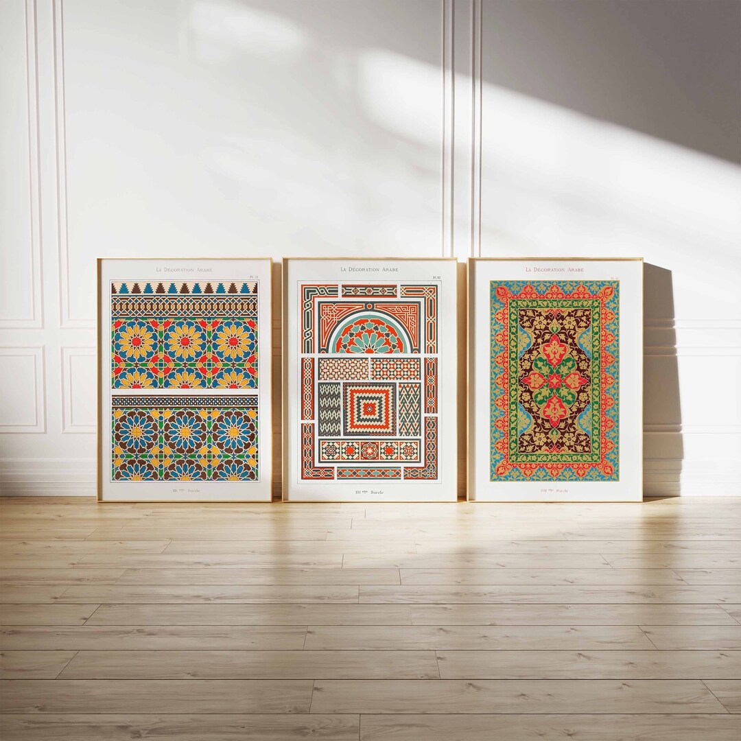 Arabic Pattern Prints, Islamic Decor, Middle Eastern Poster Set ...