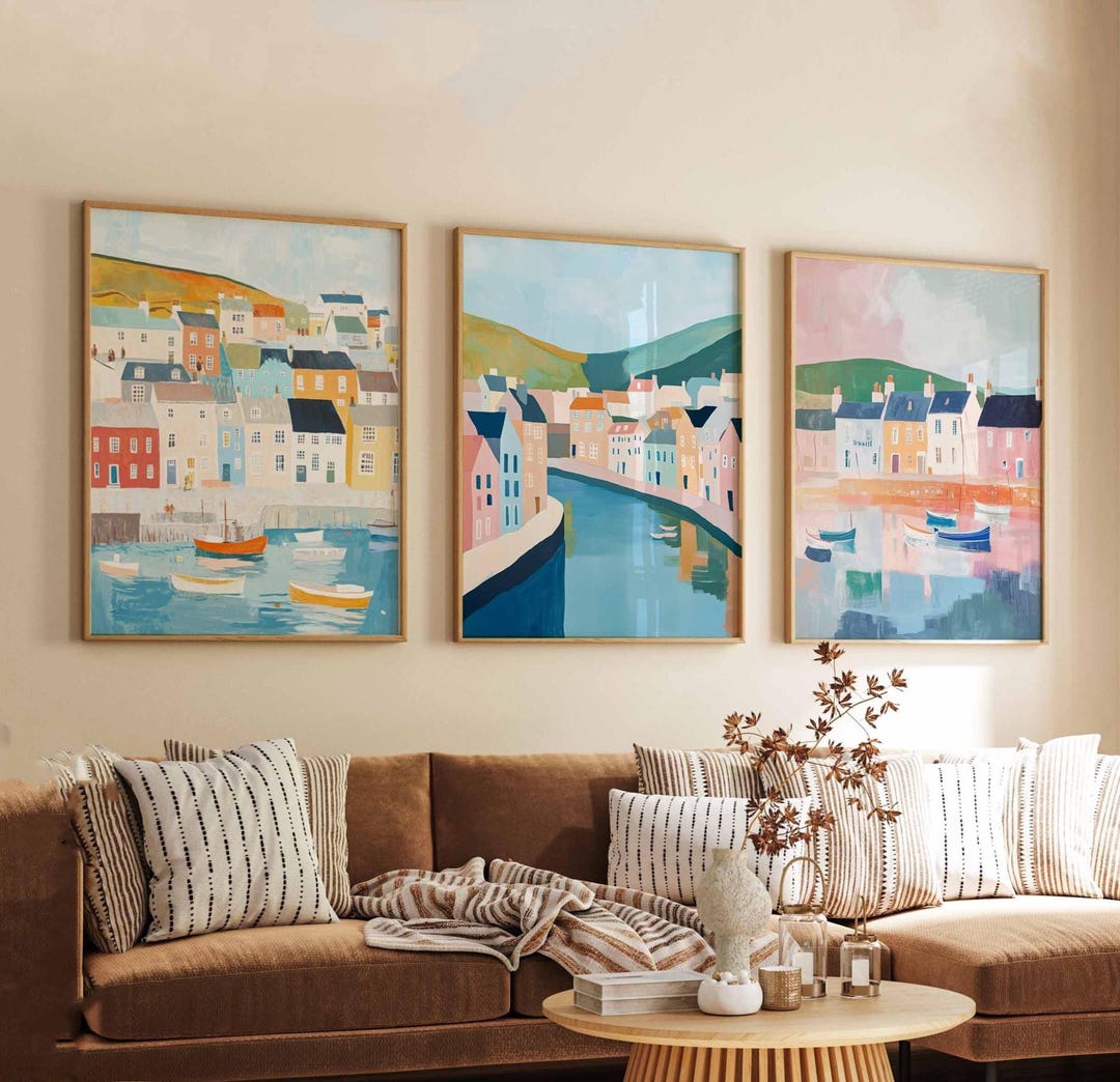 Set of 3 Dingle Posters, Ireland Travel Prints, Coastal Wall Art Set ...
