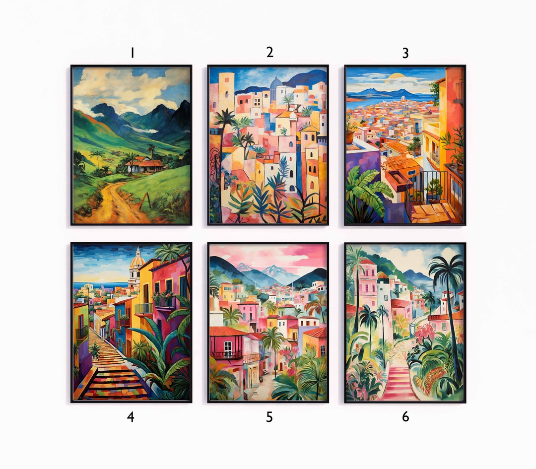 Venezuela Poster Sets, Venezuela Travel Prints, Latin American Floral ...