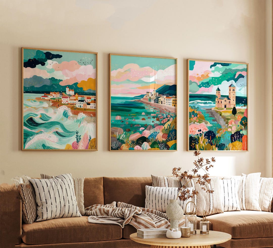 Set of 3 Hunstanton Travel Posters, Norfolk Coastal Wall Art, UK ...