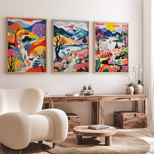 Set of 3 Chile Posters, Vintage Chilean Floral Prints, Indigenous Art ...