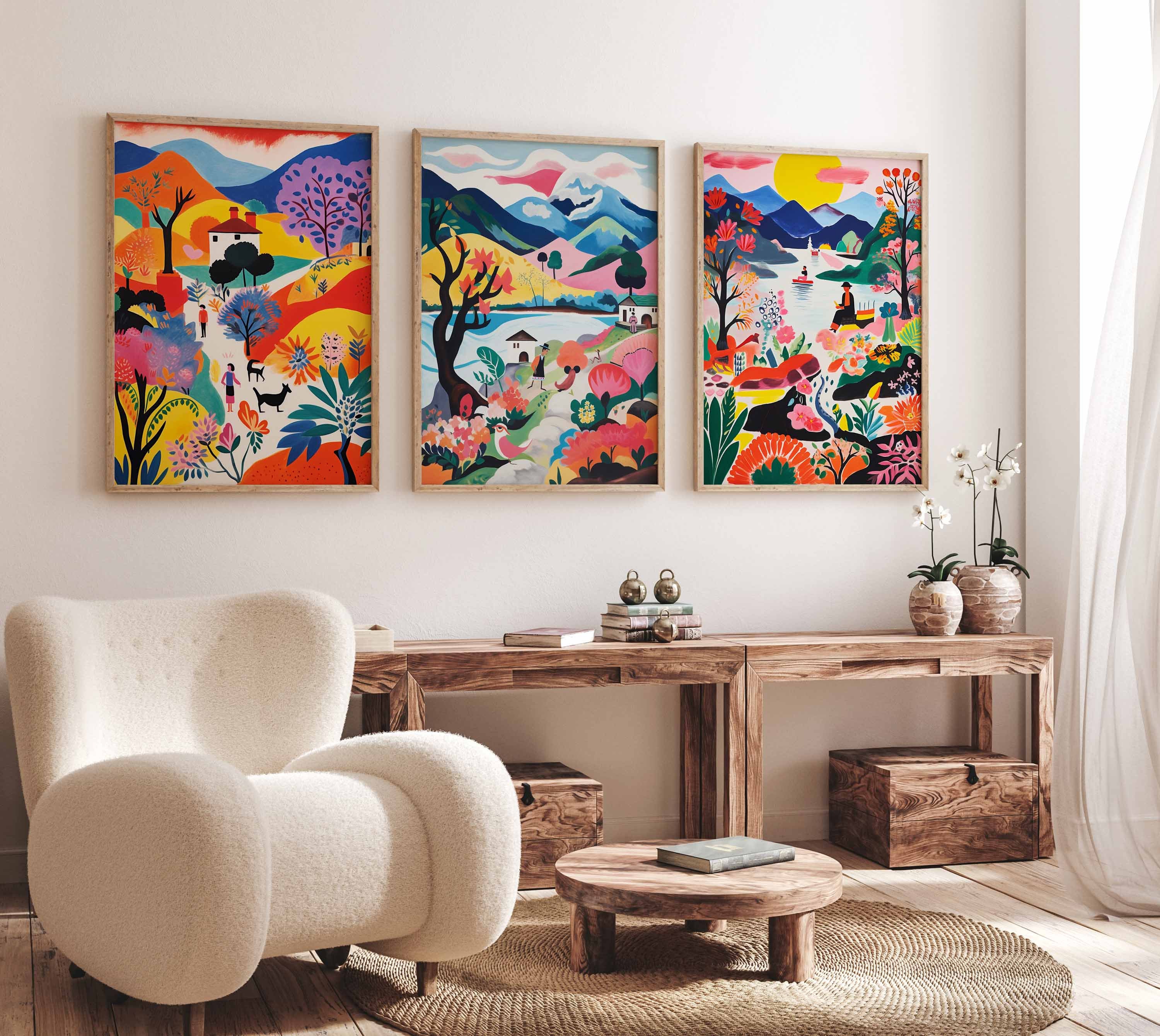 Set of 3 Chile Posters, Vintage Chilean Floral Prints, Indigenous Art ...