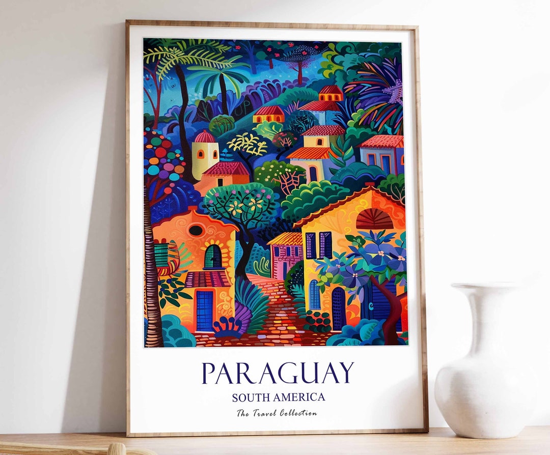 Paraguay Travel Poster, Paraguay Print, South America Travel Art, South ...