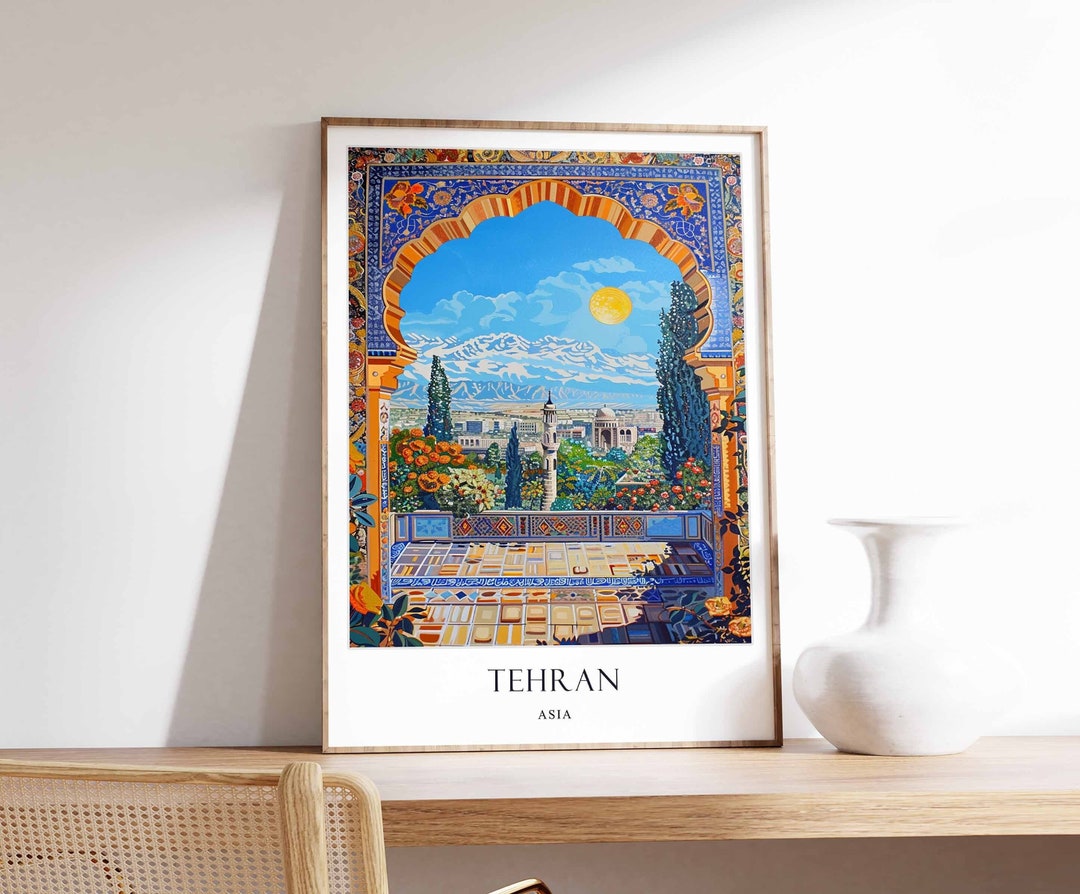 Tehran Poster, Islamic Decor, Islamic Art, Middle Eastern Art, Tehran ...