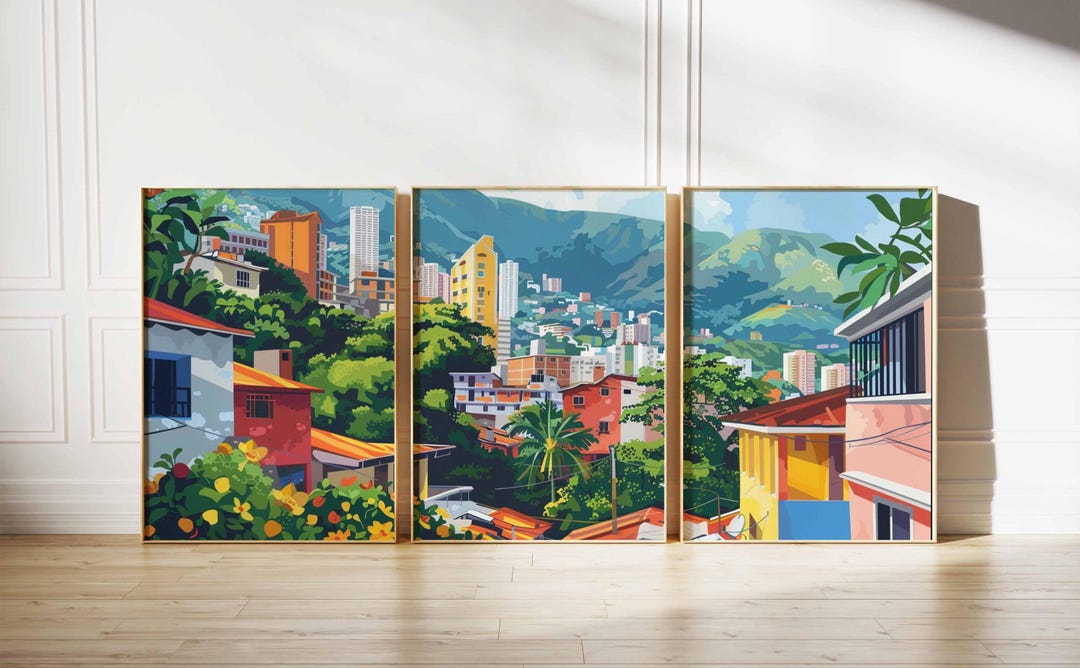 Set of 3 Caracas Posters, Venezuela Travel Prints, South America Wall ...