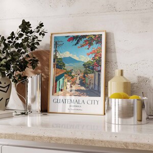 Guatemala City Print, Guatemala City Travel Poster, Guatemala Travel ...