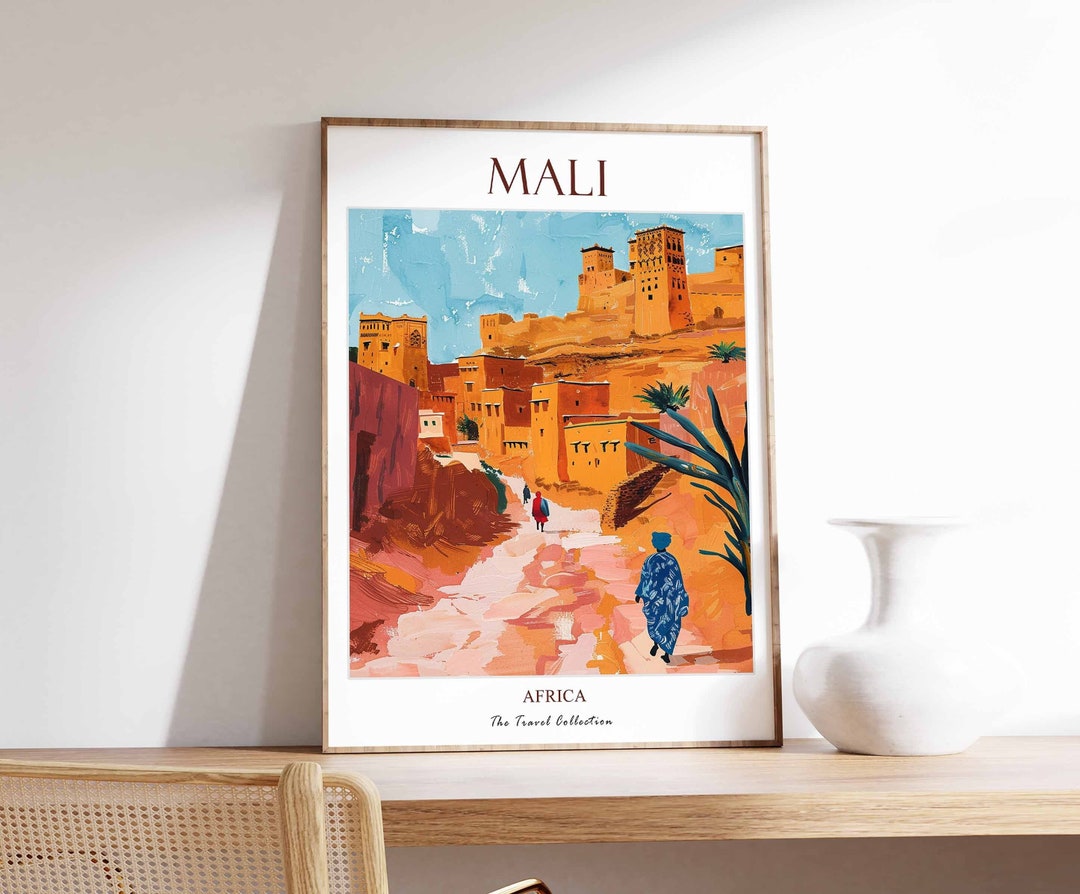 Mali Poster, Desert Poster, Sahara Poster, Mali Travel Poster, African ...