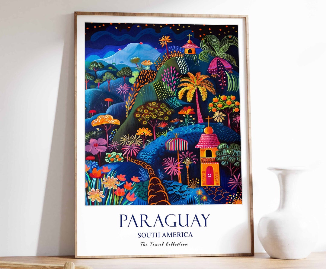 Paraguay Travel Poster, Paraguay Print, South America Travel Art, South ...