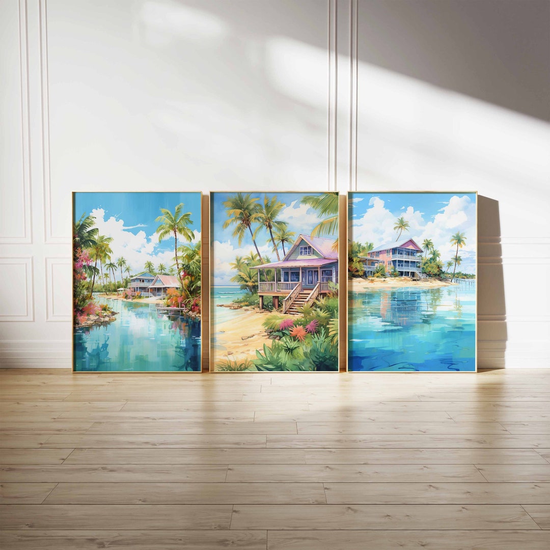 Bahamas Set of 3 Travel Posters, Caribbean Prints, Tropical Prints ...
