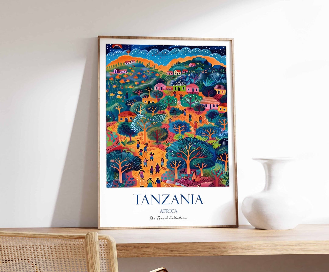Tanzania Travel Poster, African Travel Prints, Africa Art, Tanzania ...