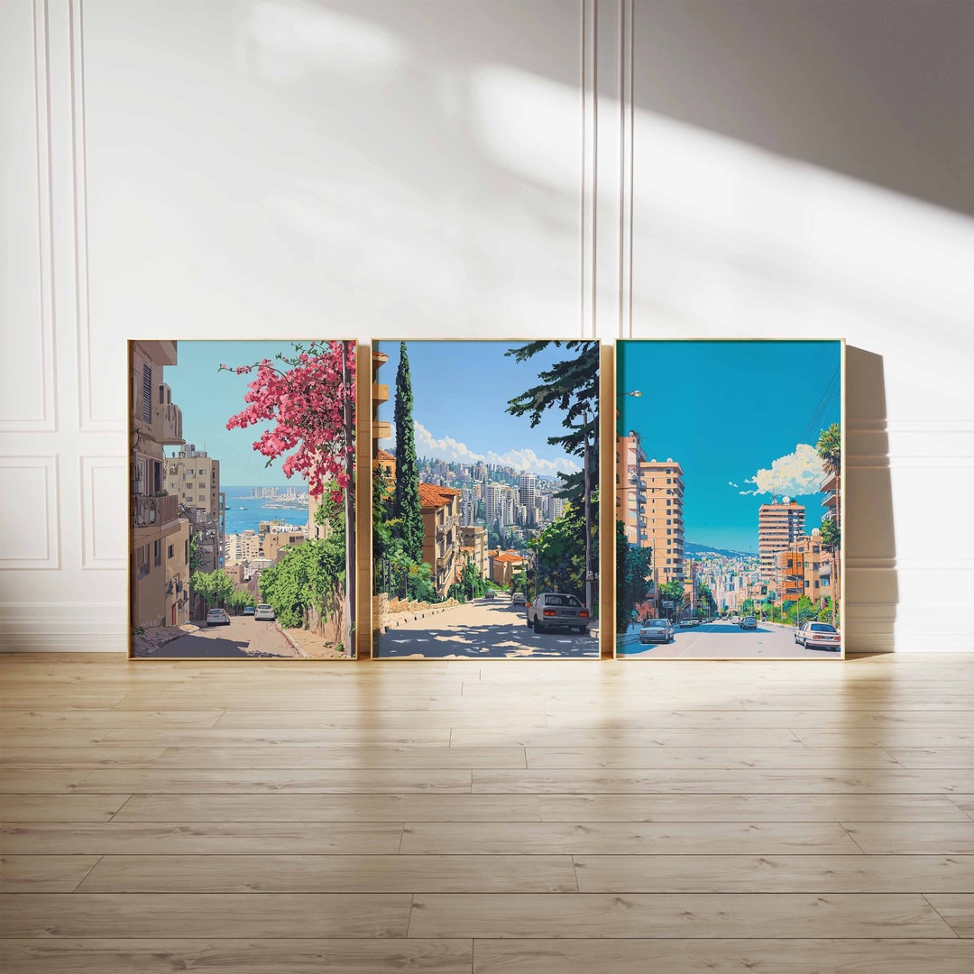 Set of 3 Lebanon Poster Set, Vintage Lebanon Art Set, Lebanon Poster ...