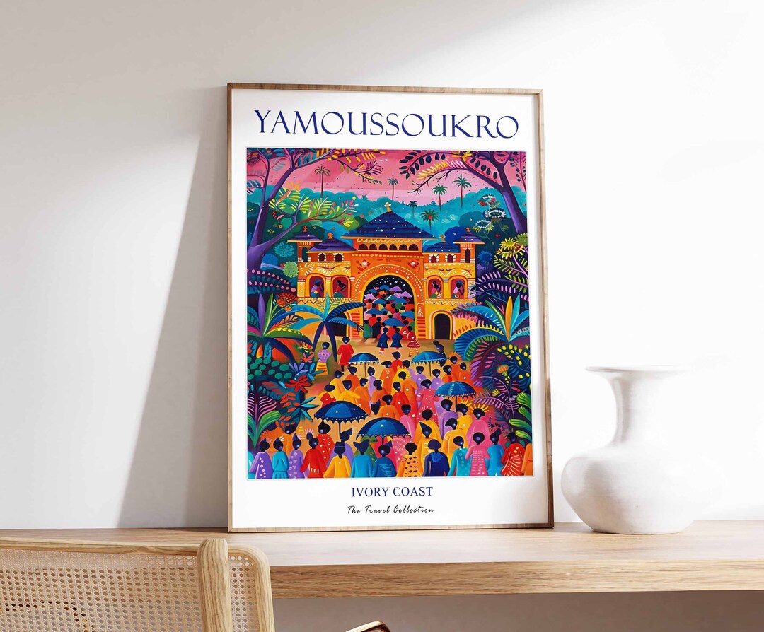 Yamoussoukro Poster, Yamoussoukro Art, Africa Poster, African Print ...