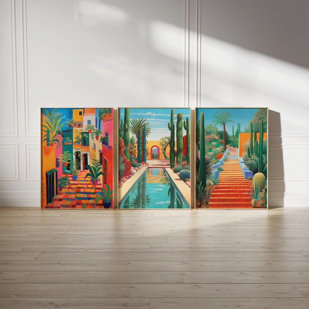 Set of 3 Mexican Poster Set, Vintage Mexican Floral Prints, Indigenous ...