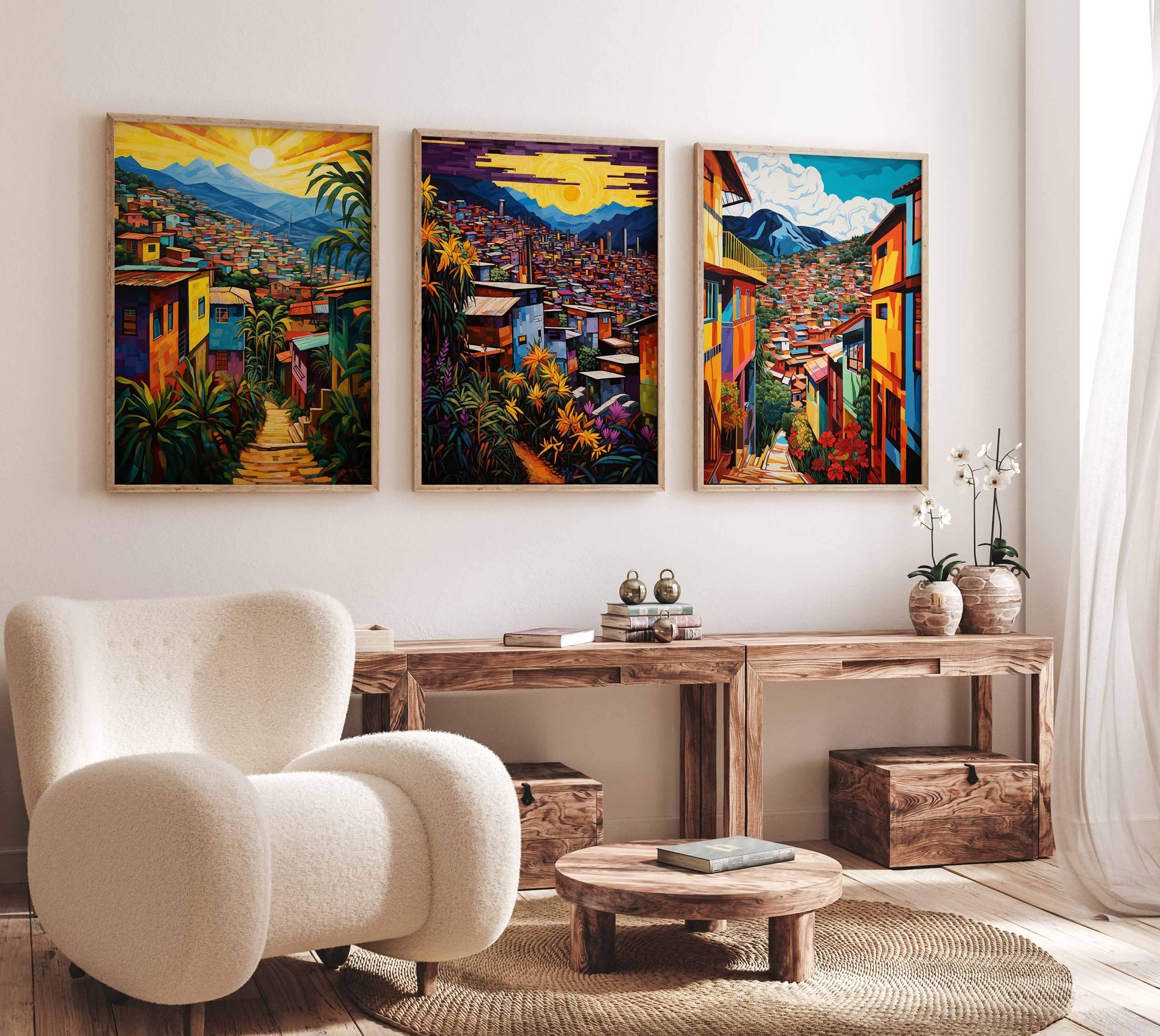 Set of 3 Medellín Colombia Posters, Vintage Colombian Floral Prints ...