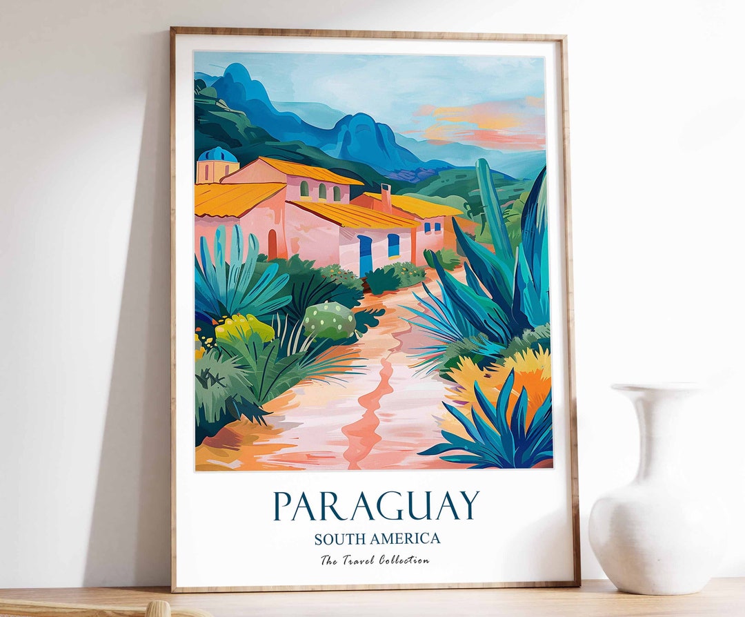 Paraguay Travel Poster, Paraguay Print, South America Travel Art, South ...
