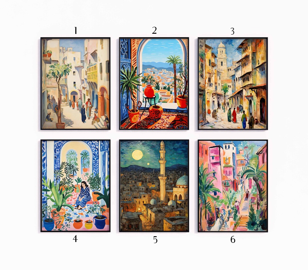 Syrian Travel Poster Set, Syria Travel Print, Islamic Art, Muslim Decor ...