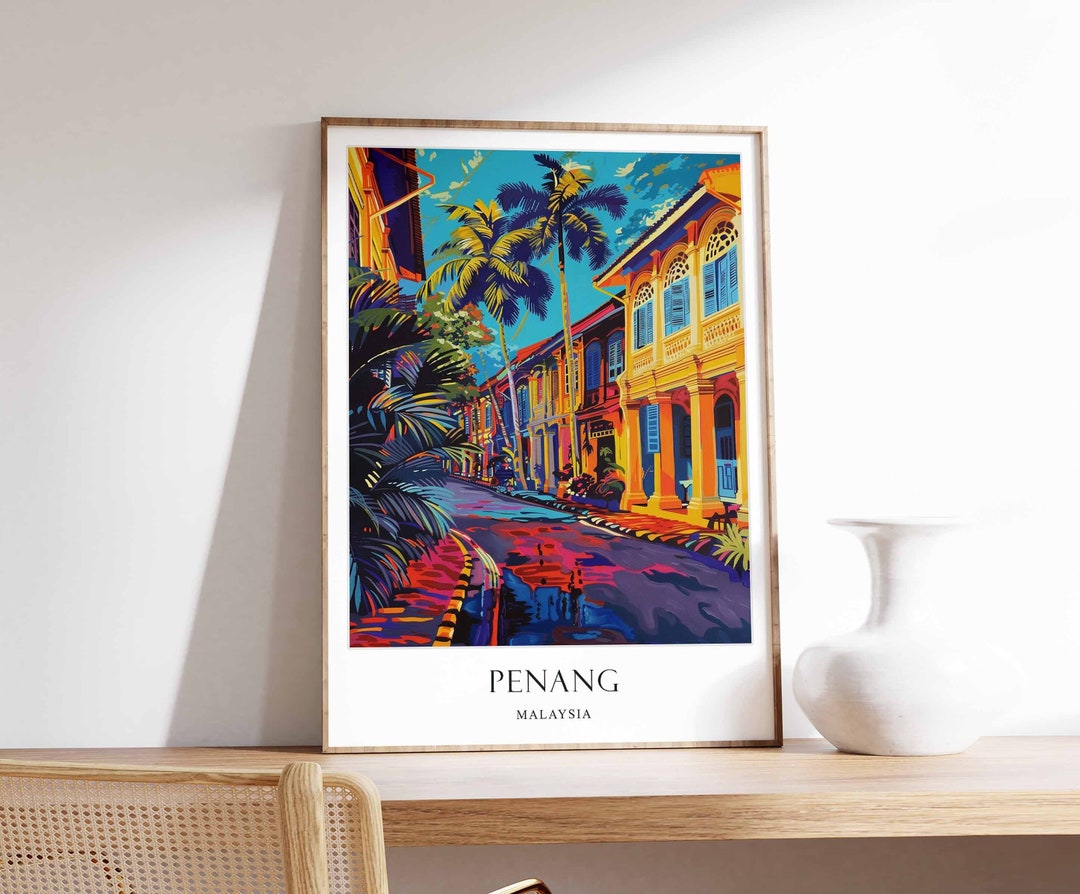 Penang Poster, Malaysia Poster, Asian Poster, Penang Travel Decor ...