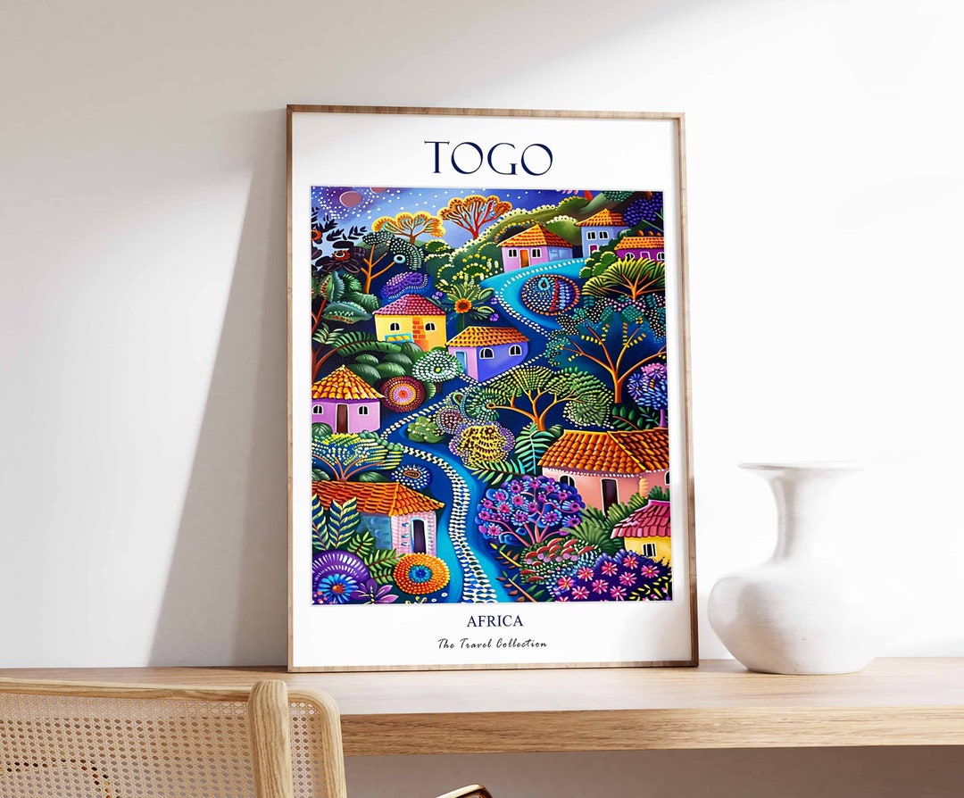 Togo Poster, Togo Art, Beach Travel Poster, History Poster, Ancient ...