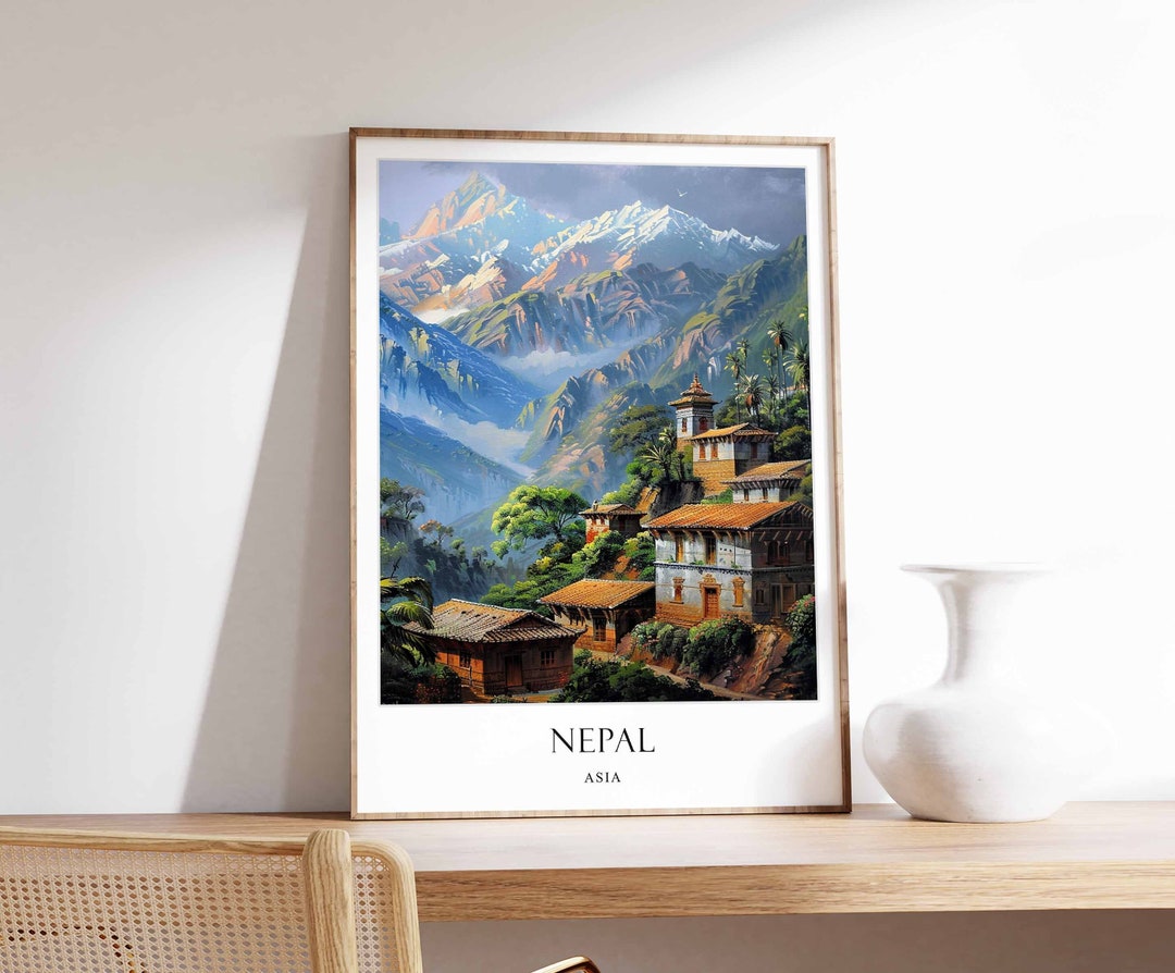 Nepal Poster, Nepal Tourist Attractions, Mount Everest Wall Art ...