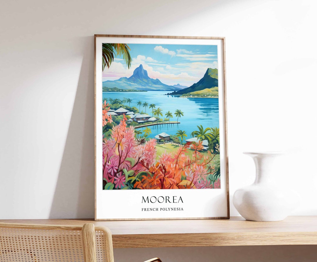 Moorea Poster, French Polynesia Poster, Tahiti Poster, Moorea Travel ...