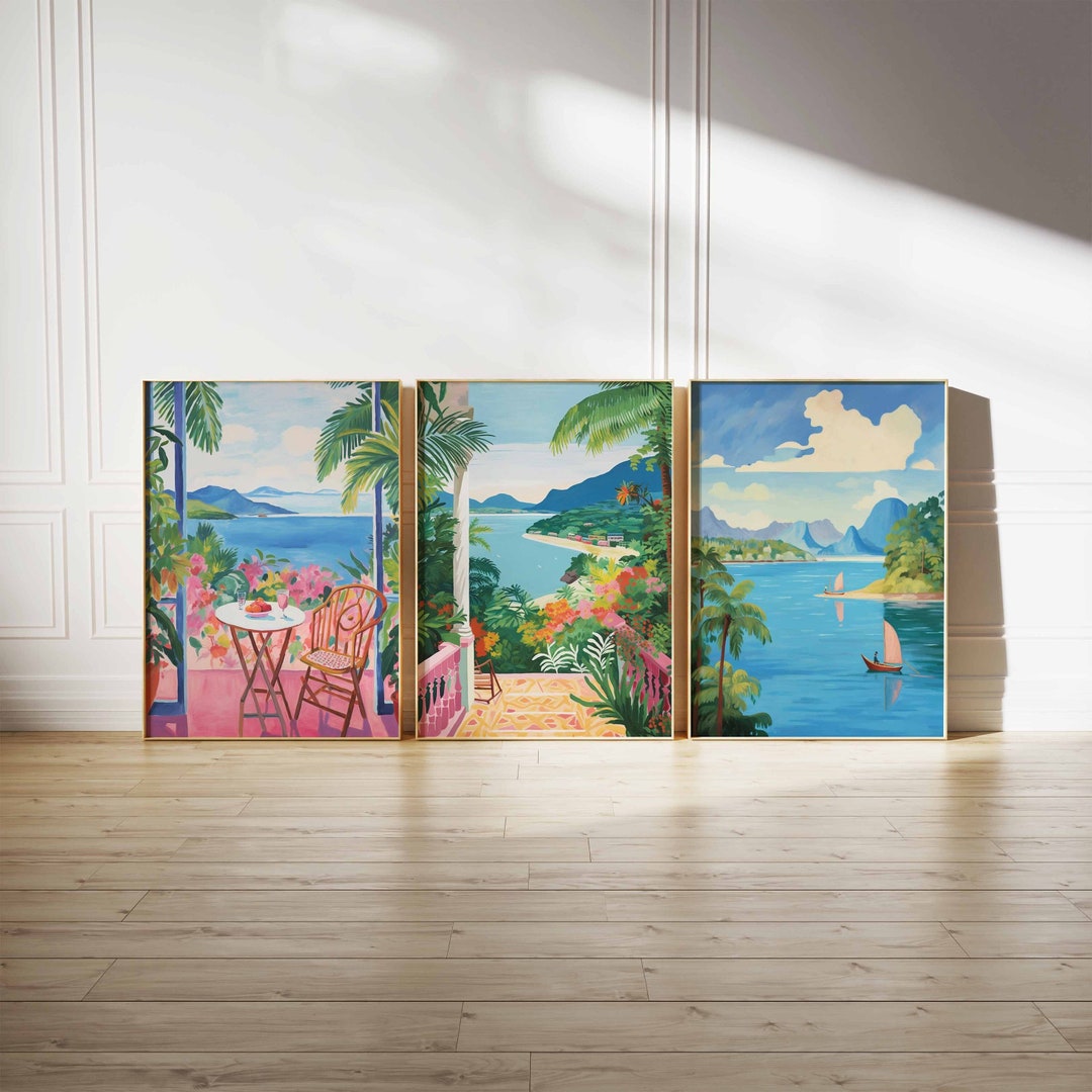 Set of 3 Philippines Poster Set, Vintage Filipino Floral Prints ...