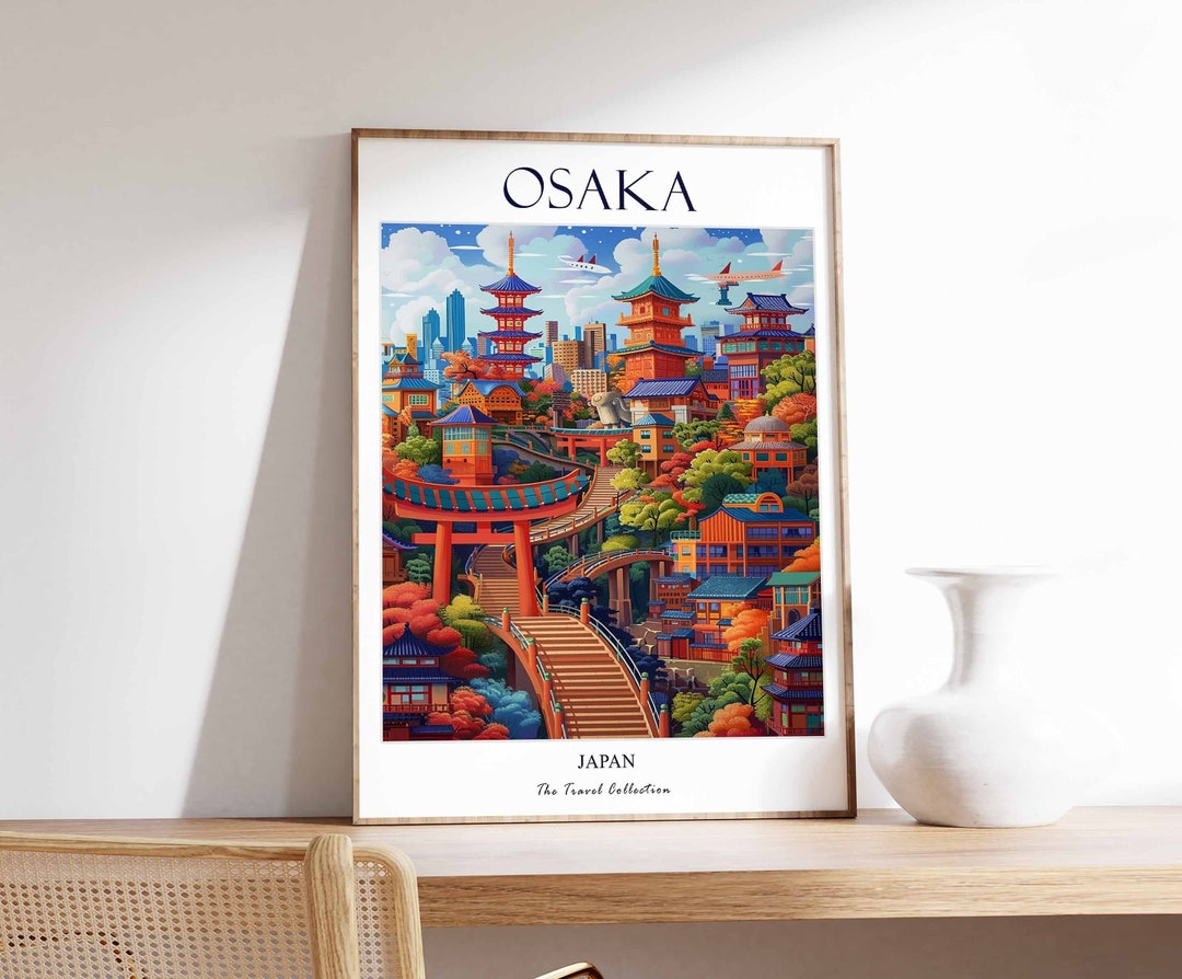 Osaka Poster, Japan Poster, Asian Poster, Eastern Decor, Geisha Poster ...