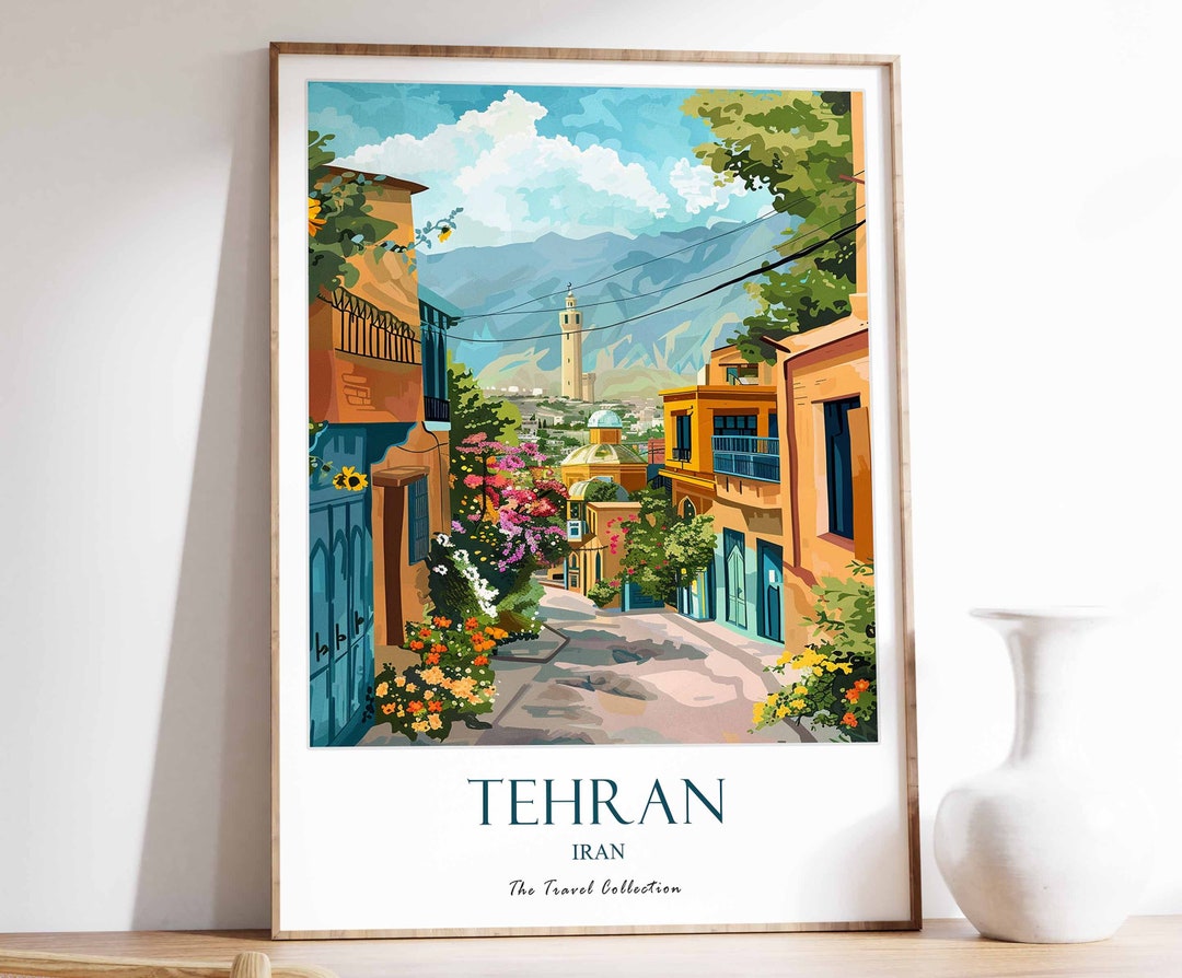 Tehran Print, Tehran Travel Poster, Middle East Travel Print, Islamic ...