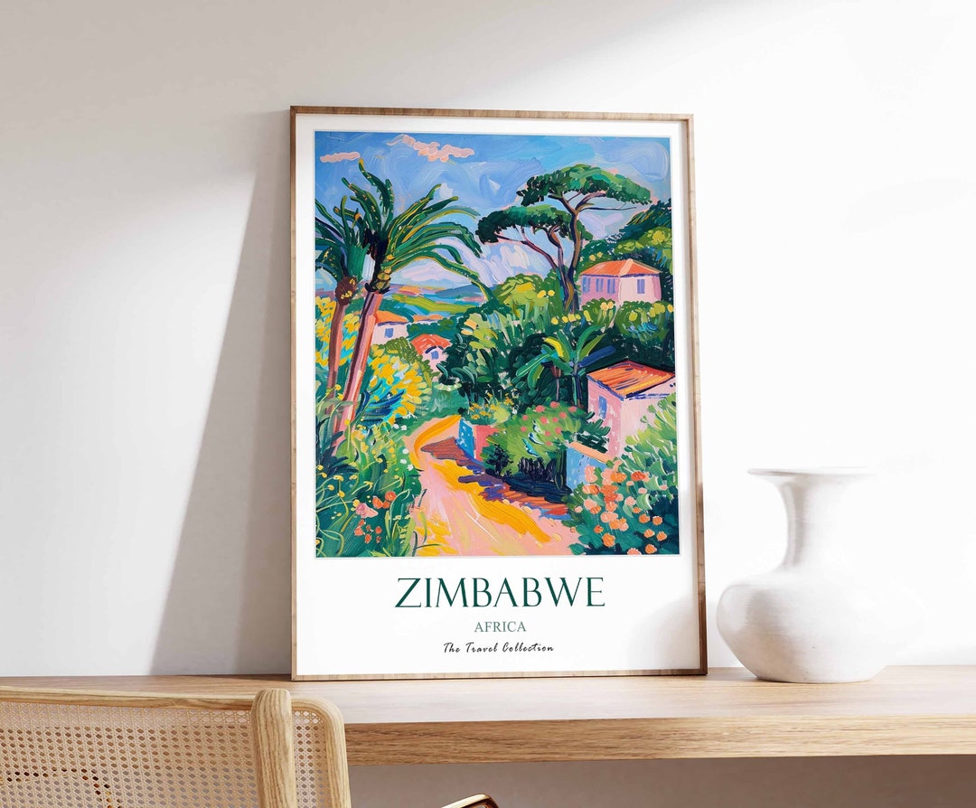 Zimbabwe Poster, Africa Poster, African Print, Zimbabwe Wall Decor ...