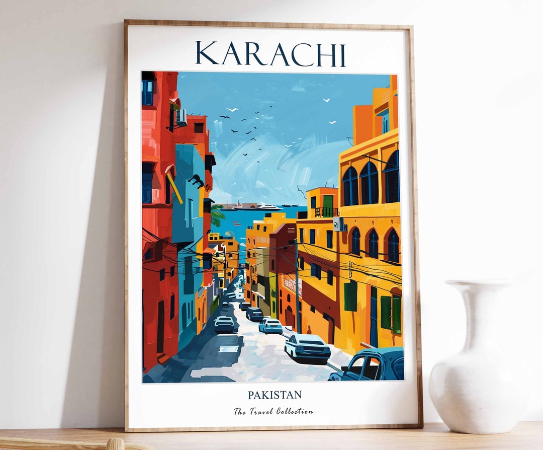 Karachi Print, Karachi Travel Poster, Pakistani Wall Art, Pakistan ...