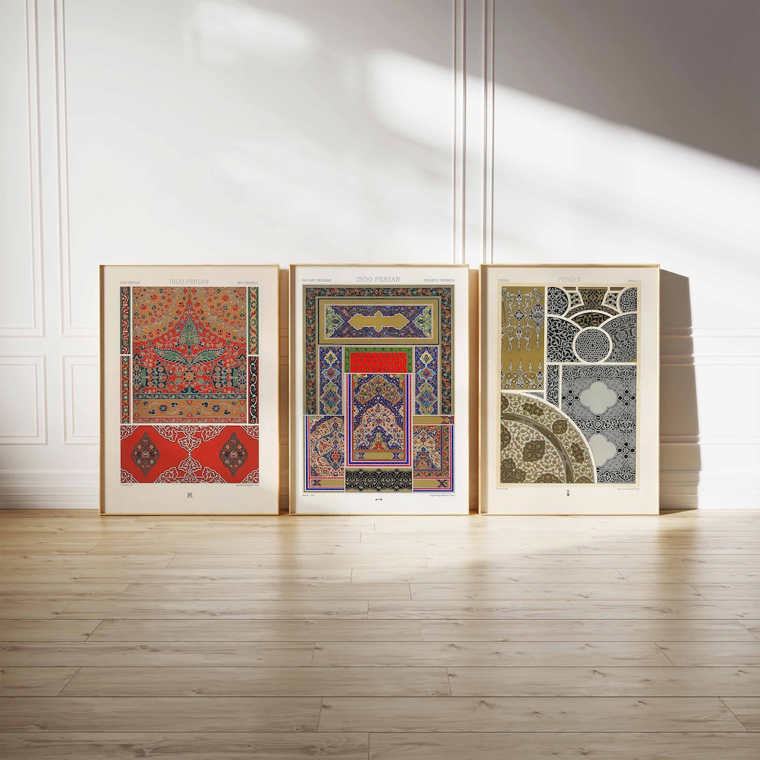 Set of 3 Persian Posters, Persian Wall Art, Vintage Arabic Decor ...