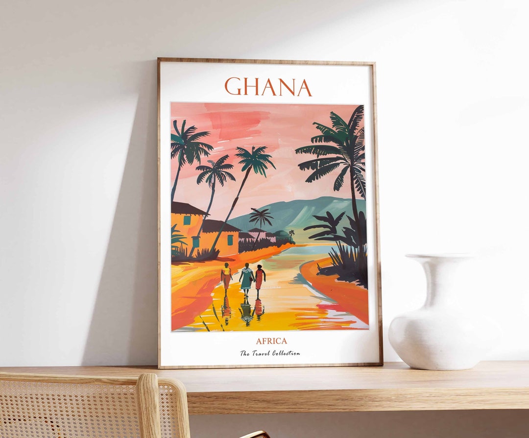 Ghana Poster, Africa Travel Poster, Africa Poster, African Print, Ghana ...