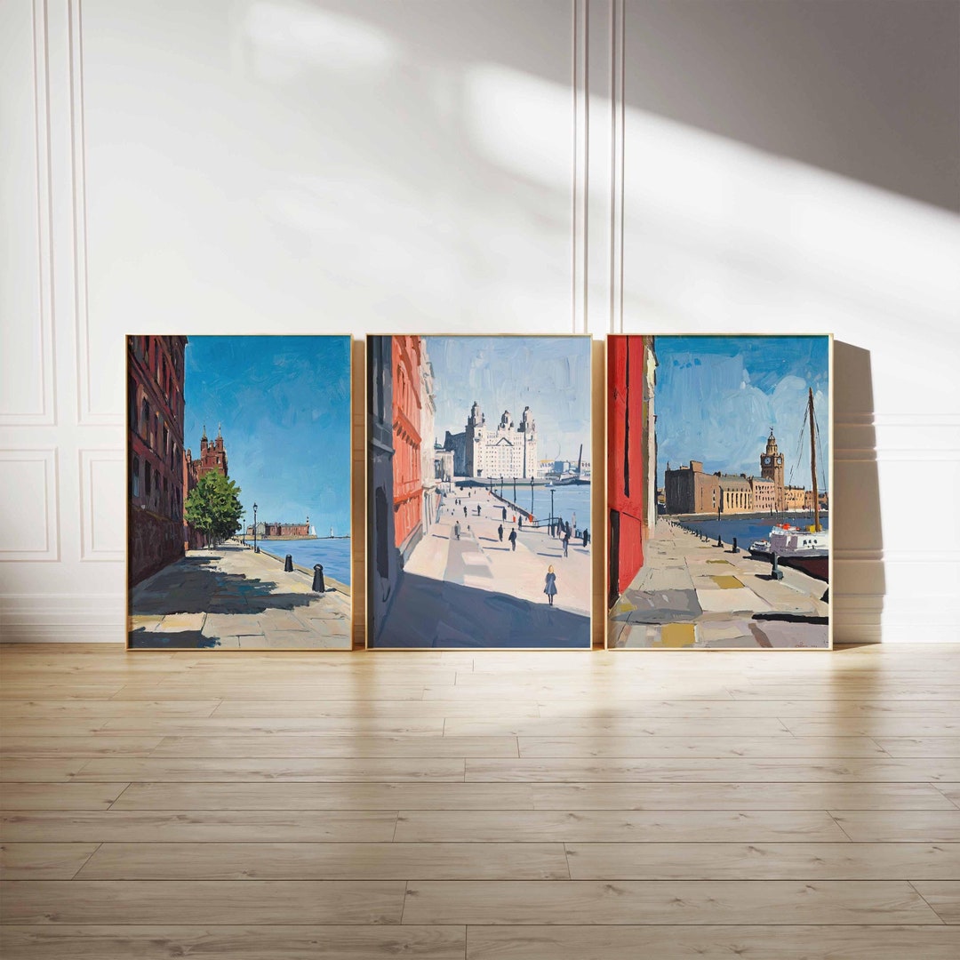 Set of 3 Liverpool Poster, UK Poster, English Poster, British Poster ...