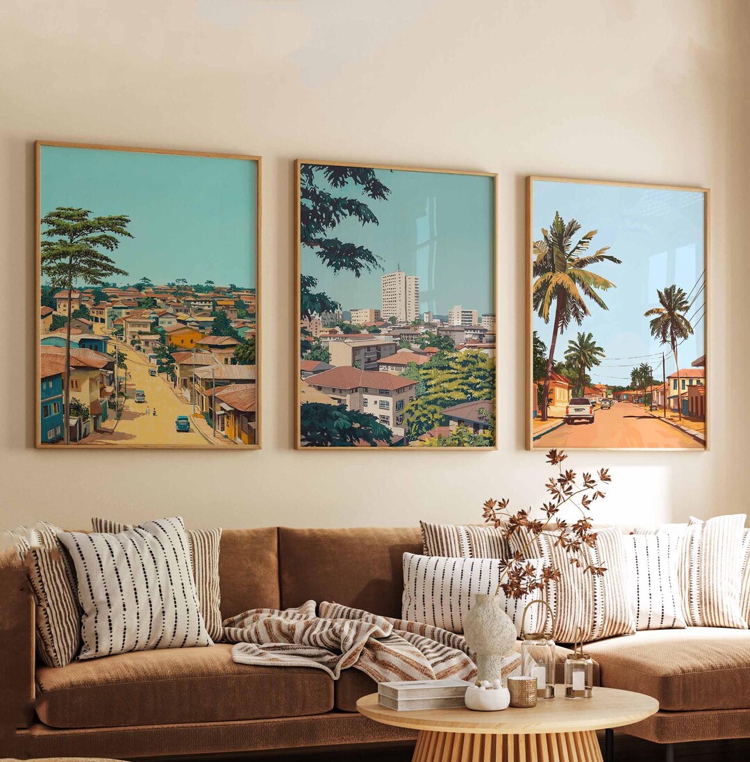 Set of 3 Ghana Posters, African Prints, Ghana Wall Art, Travel Posters ...