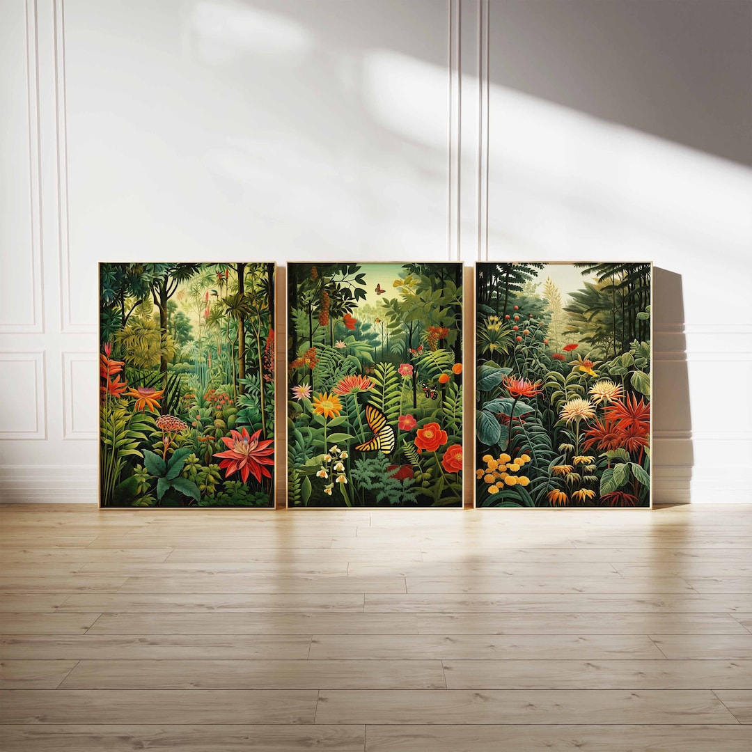 Set of 3 Vintage Botanical Posters, Set of 3 Floral Prints, Henri ...