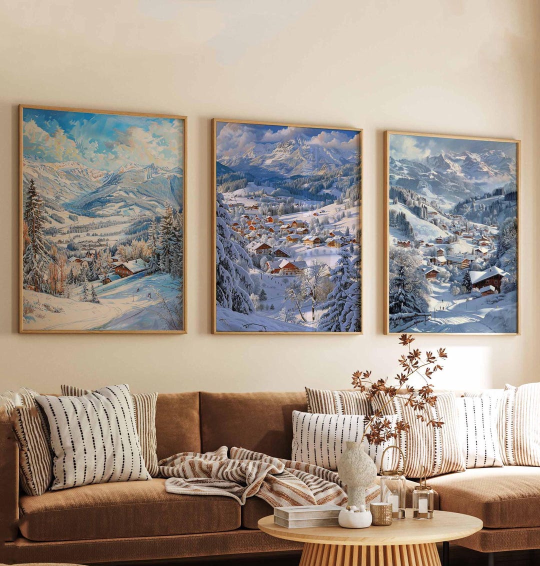 Jackson Hole Ski Poster Set, Jackson Hole Print, Wyoming Poster ...