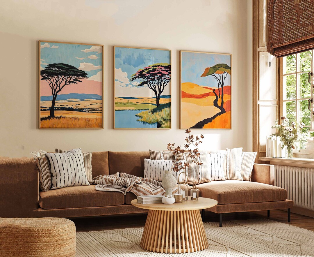 Set of 3 Maasai Mara Poster, Africa Poster, Safari Poster, Wildlife ...