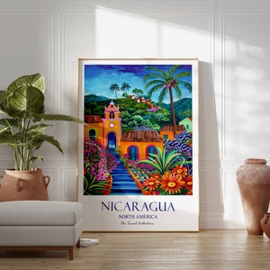Nicaragua Print, Nicaragua Travel Poster, North America Travel Poster ...