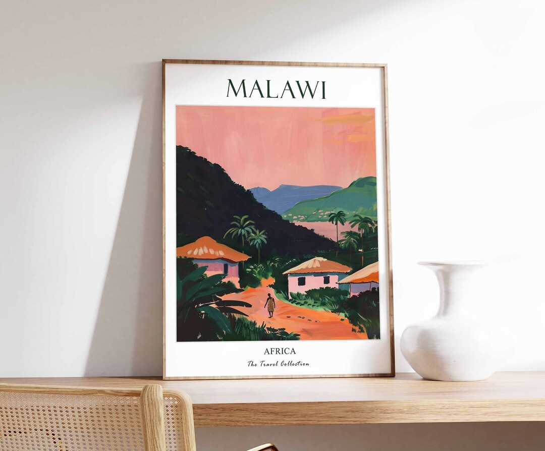 Malawi Poster, Wildlife Poster, Lake Poster, Malawi Travel Poster ...