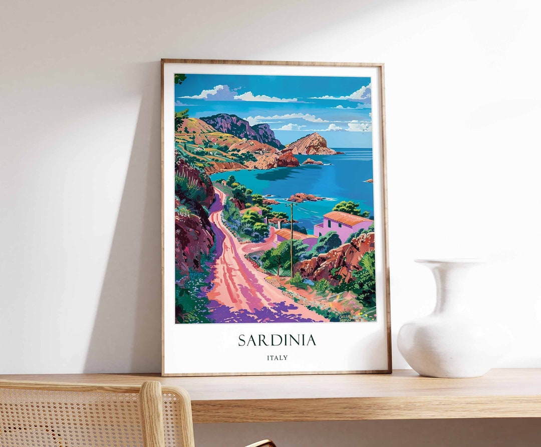 Sardinia Poster, Italy Poster, Mediterranean Poster, Coastal Decor ...