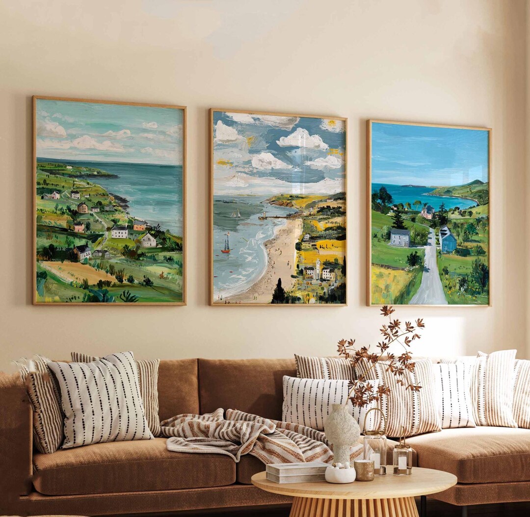 Set of 3 Cornwall Posters, England Travel Prints, Cornwall Wall Art Set ...